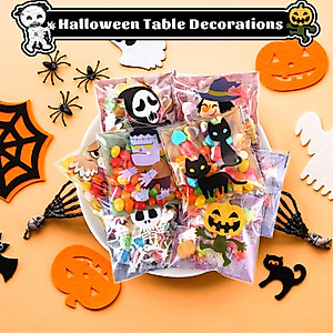Joottuan 320 Pcs Halloween Cellophane Treat Bags Clear Self Adhesive Plastic Cookie Bags Candy Bags for Party Favors Supplies Decoration