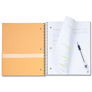 Five Star Spiral Notebook + Study App, 5 Subject, College Ruled Paper, 11" x 8-1/2", 200 Sheets, Black, 1 Count (72081)