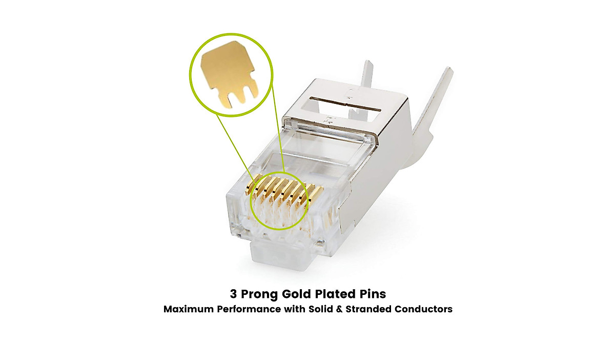 trueCABLE Cat6/6A RJ45 Pass Through Modular Plugs, Shielded (STP ...