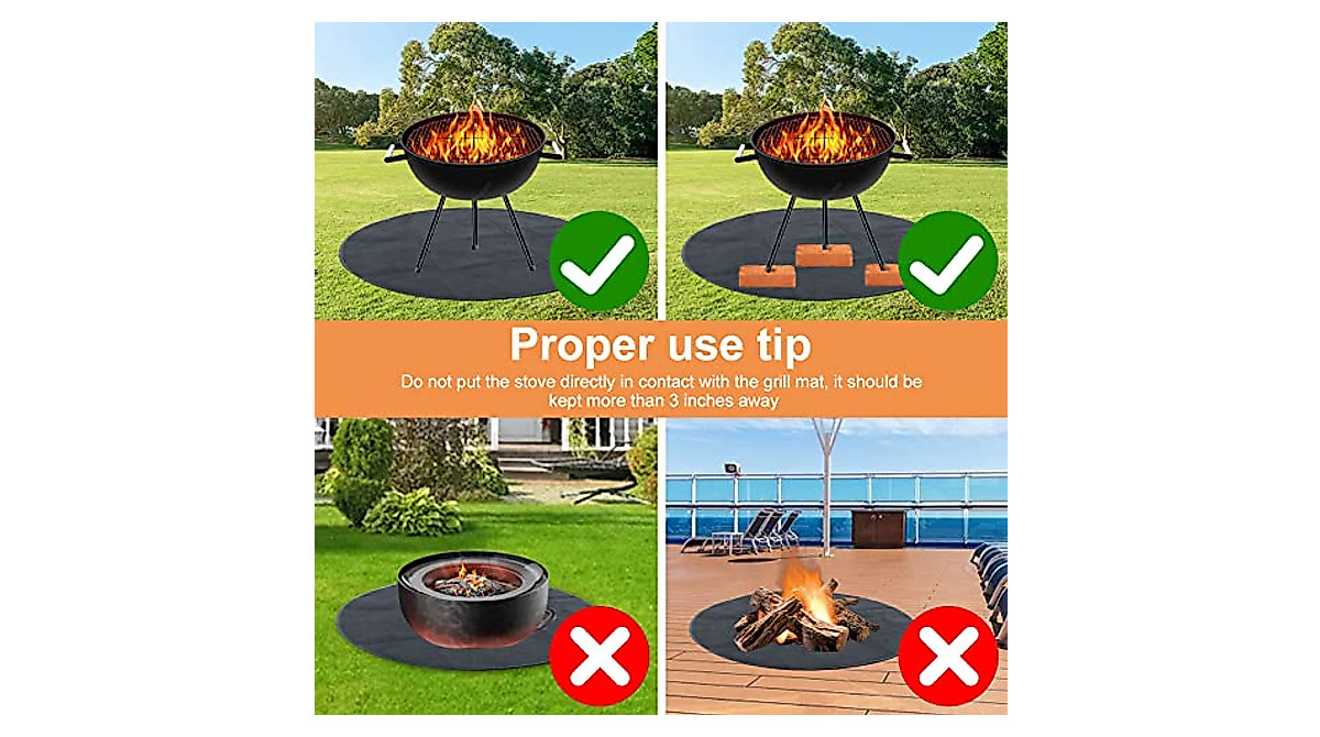 Fire Pit Mats for Outdoor Grills - Heat Resistant & Durable