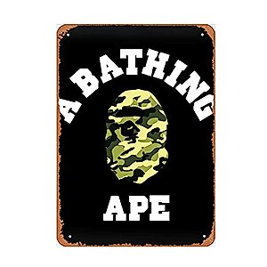 A Bathing Ape Bape Camo Poster Metal Signage Vintage Wall Decor 12 X 8 Inches