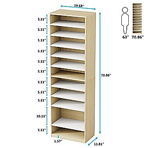 Tribesigns 11-Tier Shoe Storage Cabinet, 70.9" Tall Shoe Rack with Adjustable Sheves, Freestanding Shoe Organizer Cabinet for Entryway,Closet, Living Room