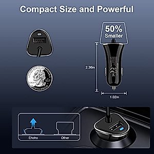 Android Type C Fast Car Charger for Samsung Galaxy S23 A14 A54 Z Fold 4 Z Flip 4 S22 Ultra A53 A13 A03s A32 A52 S21 FE S20,3.4A Fast Car Charging Cigarette Lighter Adapter with 3ft USB C Coiled Cable