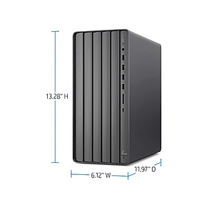 HP Envy Desktop Computer, 11th Gen Intel i5-11400 Processor, HDMI, VGA, USB-C, Wi-Fi 6, Bluetooth, SD Card Reader, Wireless Mouse&KB, Windows 11 Home (32GB RAM | 1 TB PCIe SSD)
