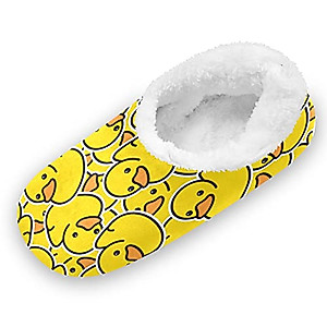 Ceiurey Yellow Duck Kawaii Kids Boys Girls Slippers Soft Memory Foam Indoor Toddler House Slipper Non Slip Spa Travel Household Shoes for Winter Home Bedroom