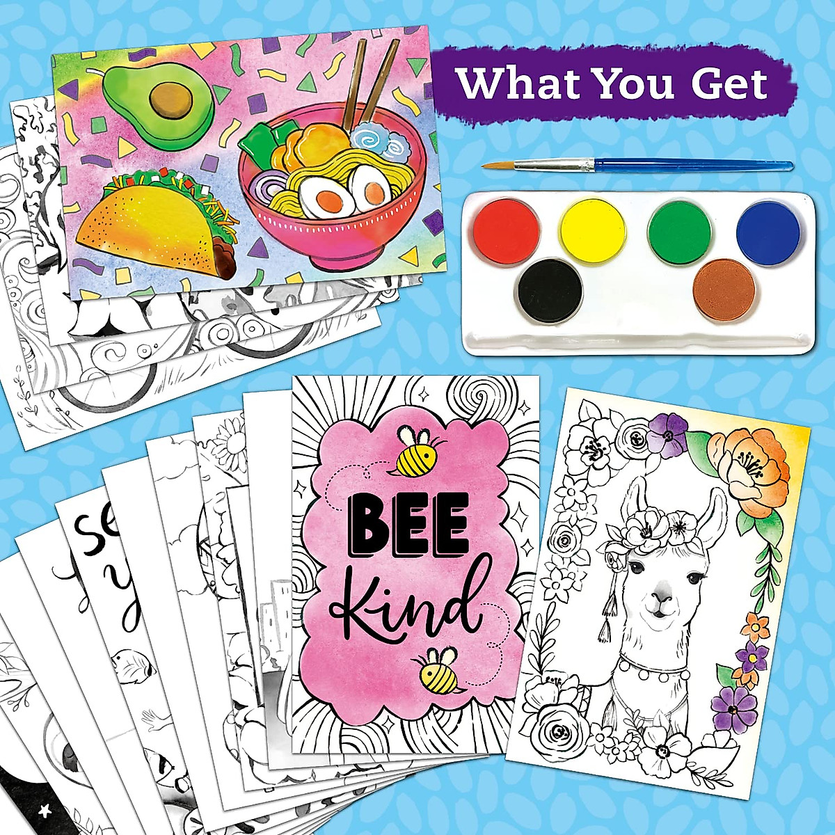 Klutz Watercolor Wishes Postcard Kit, 19 Piece Set, Multicolor