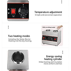 ANSNAL Commercial Electric Sauce Warmer 3 Pot, 480W Stainless Steel Countertop Sauce Dispenser, Adjustable Temperature from 30 to 85℃, Chili Hot Fudge Cheese Caramel Jam Sauce Warmer