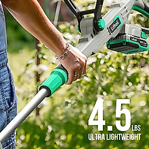 Litheli 20V 12" Cordless String Trimmer & Wheeled Edger, Battery Powered, Automatic Line Feed, 2.0Ah Battery and Charger for Lawn Trimming and Edging