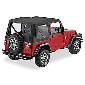 Pavement Ends by Bestop 51198-15 Black Denim Replay Replacement Soft Top Clear Windows; No Door Skins Included for 1997-2002 Jeep Wrangler