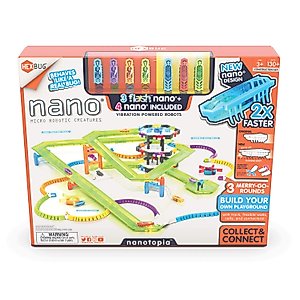 HEXBUG Flash Nano nanotopia - Colorful Sensory Playset for Kids - Build Your Own Playground - Over 130 Pieces and Batteries Included Old Version
