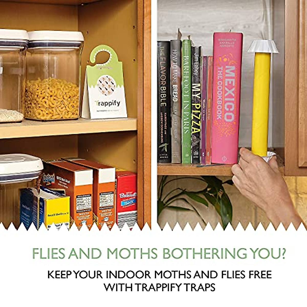 Trappify Sticky Fly and Moths Traps for Home Pest Control - Fly, Gnats, Moths and Other Flying Insects Killer with Extra Sticky Adhesive Disposable Fly and Moths Catcher - 28 Traps