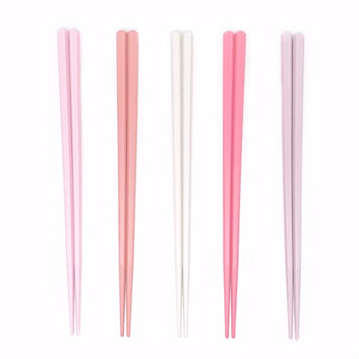 5 Pairs Fiberglass Reusable Chopsticks, Non-Slip, 5 Pairs Gift Set (Pink)