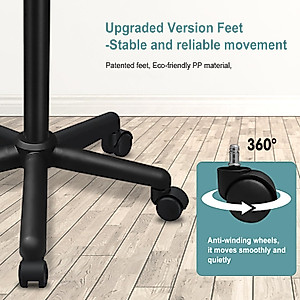 Wuissvnb Salon Tray on Wheels, Adjustable Hairstylist Rolling Tray with Wheels,Premium Aluminum Tattoo Tray,Suitable for spa Hairstylist Salon Trolley cart with Wheels-(Black)