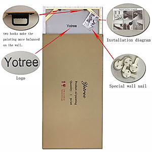 Yotree Paintings, 24x48 Inch Paintings Oil Hand Painting 3D Hand-Painted On Canvas Abstract Artwork Art Wood Inside Framed Hanging Wall Decoration Green Teal Abstract Painting