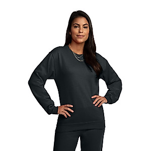 Fruit of the Loom Men's Moisture Wicking Eversoft Fleece Sweatshirt, Black Heather, X-Large