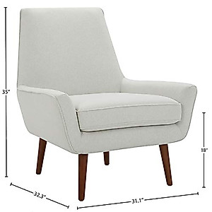 Amazon Brand – Rivet Jamie Mid-Century Modern Low Arm Accent Chair, 31"W, Chalk
