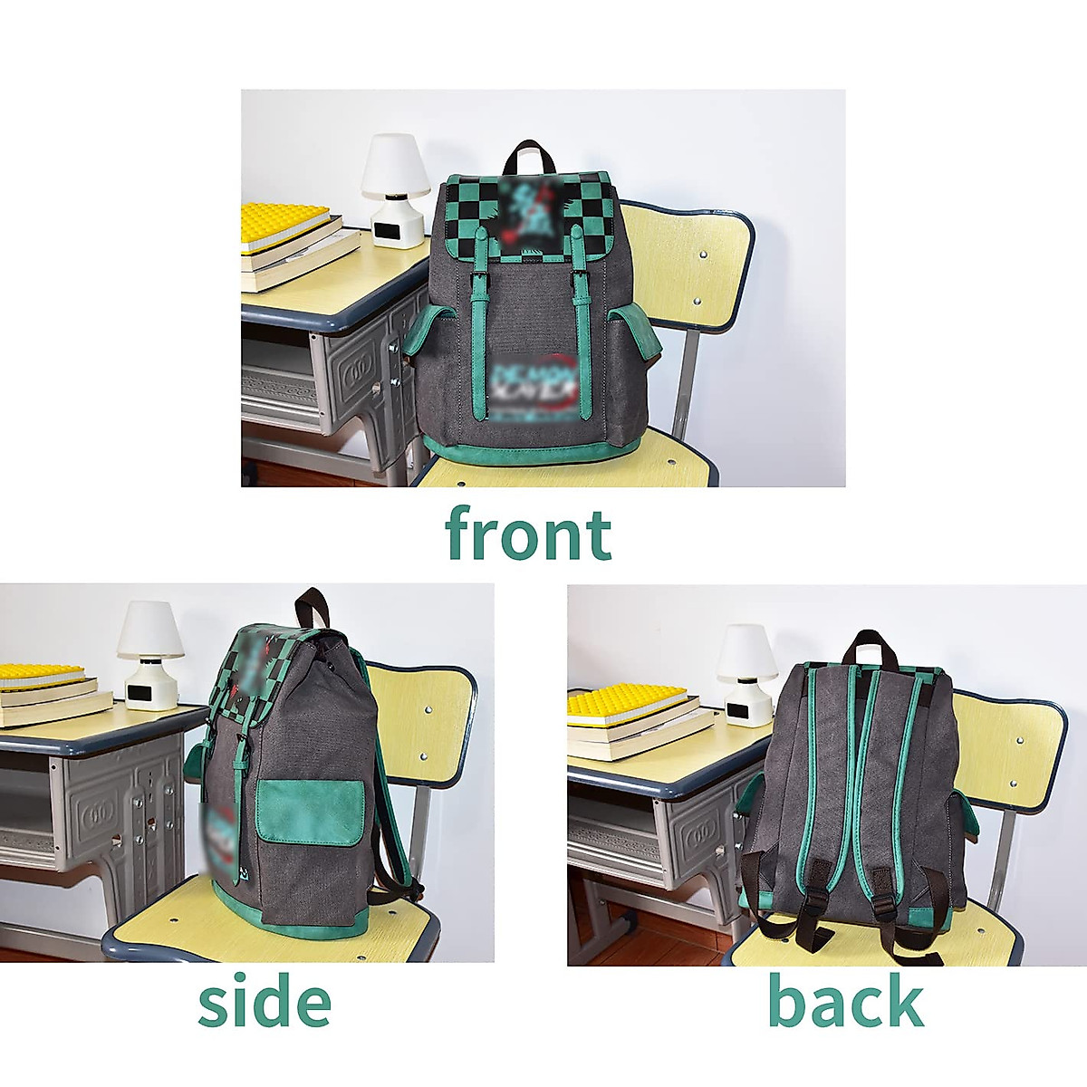 Kahopy Anime Backpack Canvas Shoulders BookBag 3D Print Daypack Schoolbag Laptop Back Pack for Anime Fans