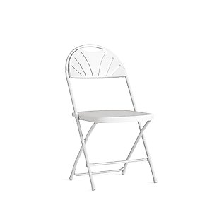 Flash Furniture HERCULES Series 650 lb. Capacity White Plastic Fan Back Folding Chair