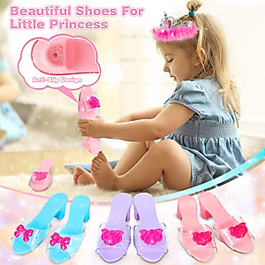 Princess Dress Up Toys & Jewelry Boutique, Princess dress up clothes for little girls pretend play toy set with Heel shoes, Skirts, Bag Toddler Dress Up Costumes Gift for Age 3 4 5 6 Years Old Kids