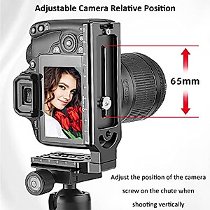 CofunKool Camera L Bracket for Sony A7 A7ii A7iii A7iv A7r4 A7rii A9ii FX3 AX700 A6400, Canon R6 R5 D3500 5D 70D 80d T2i T7i M50 SX540, Nikon Z5 Z6 Z7 Z9 D800 D810, DJI Ronin SC RSC2 RS2