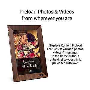Nixplay 10.1 inch Smart Digital Photo Frame with WiFi (W10F) - Wood Effect - Share Photos and Videos Instantly via Email or App