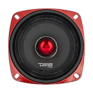 DS18 PRO-X4.4BMSL Car Speaker 4" Shallow Mid-Range Loudspeaker with Bullet 200 Watts Max Power 100 Watts RMS 4-Ohm - Boost Your Sound System’s Volume - 1 Speaker