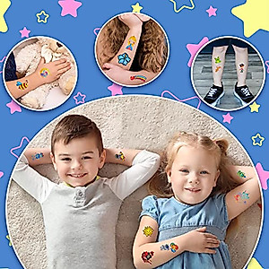 Partywind 204 Glitter Styles Individually Wrapped Sheets Kids Fake Tattoos, Birthday Gifts for Boys and Girls Party Supplies Favors, Waterproof Tattoo Stickers for Goodie Bag Stuffers