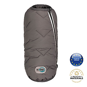 Bonne et Filou Sustainable Dog Jacket Vest Made in Ukraine with Premium Recycled Materials - Lightweight Warm Waterproof Windproof Winter Dog Coat Outfit for Cold Weather (X-Small-2, Grey)
