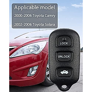 Key Fob Keyless Entry Remote Replacement for Toyota Camry 2000 2001 2002 2003 2004 2005 2006/2002-2006 Solara with FCC ID：GQ43VT14T (Set of 2)
