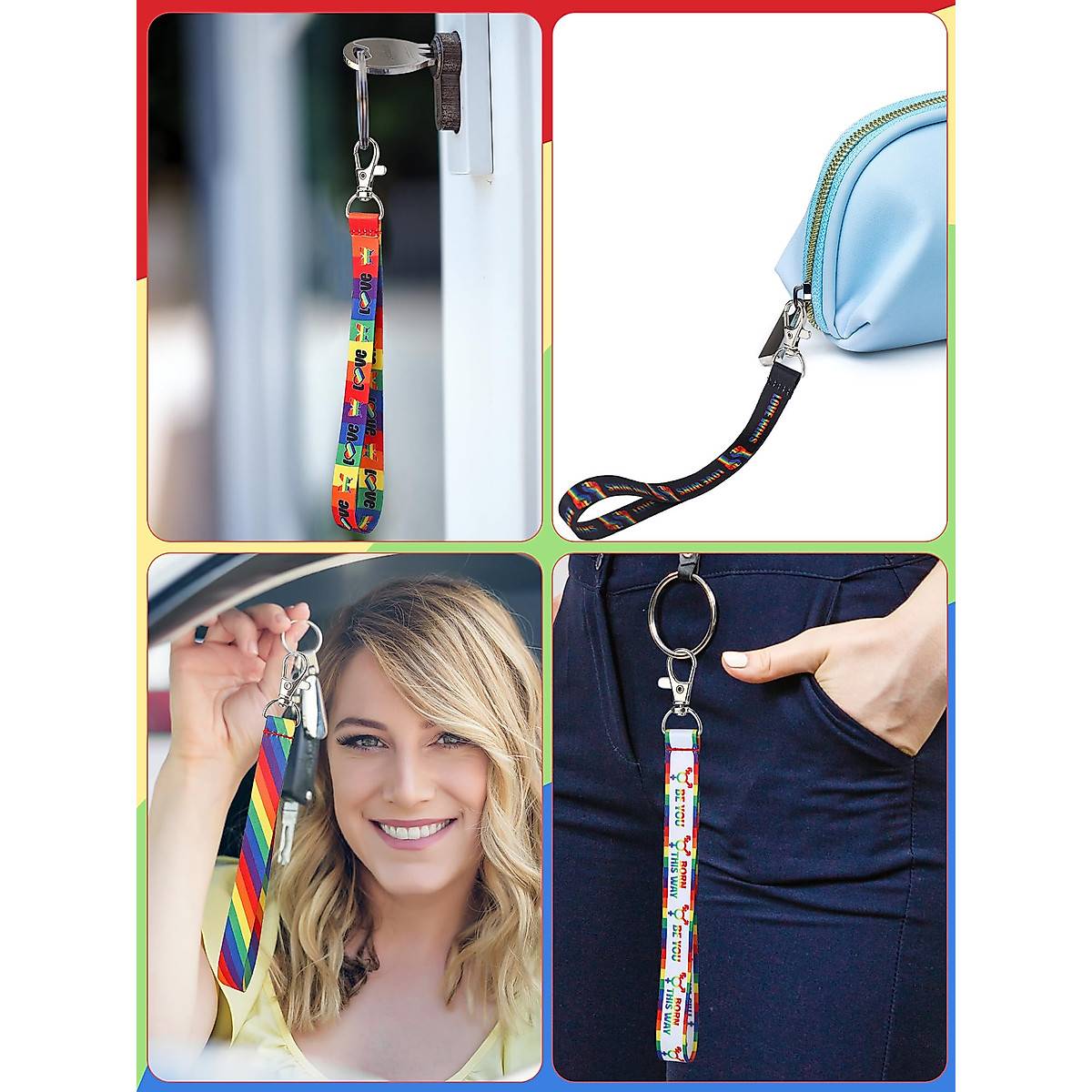 Henoyso 120 Pcs Rainbow Pride Lanyard Keychains Bulk Gay Pride Key Chain LGBT Pride Gift Love Wins Pride Flag Key Rings Pride Accessories for LGBTQ Gay Lesbian Bisexual Pride Day Pride Month Supplies