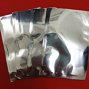 500 Pack Mylar Foil Small Pouch 2x2.8 inches (1.6x2.4 inches Inner Size) Silver Aluminum Foil Heat Sealable Bulk Food Storage Mini Bags