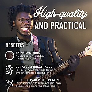 MUSICIANS PRACTICE GLOVE - 1 Glove - Finger & Hand issues (Medium, Black)