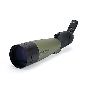 Celestron – Ultima 100 Angled Spotting Scope – 22 to 66x100mm Zoom Eyepiece – Multi-Coated Optics for Bird Watching, Wildlife, Scenery – Includes Soft Carrying Case & Heavy-Duty Altazimuth Tripod