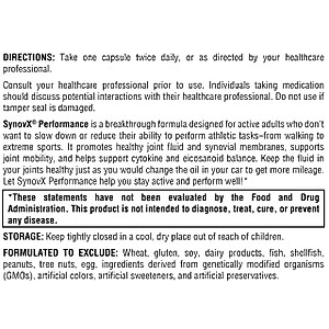 XYMOGEN SynovX Performance - Stay Active with Joint Mobility & Cytokine Balance Support - Joint Supplements for Women, Men and Athletes with High Molecular Weight Hyaluronic Acid (60 Capsules)