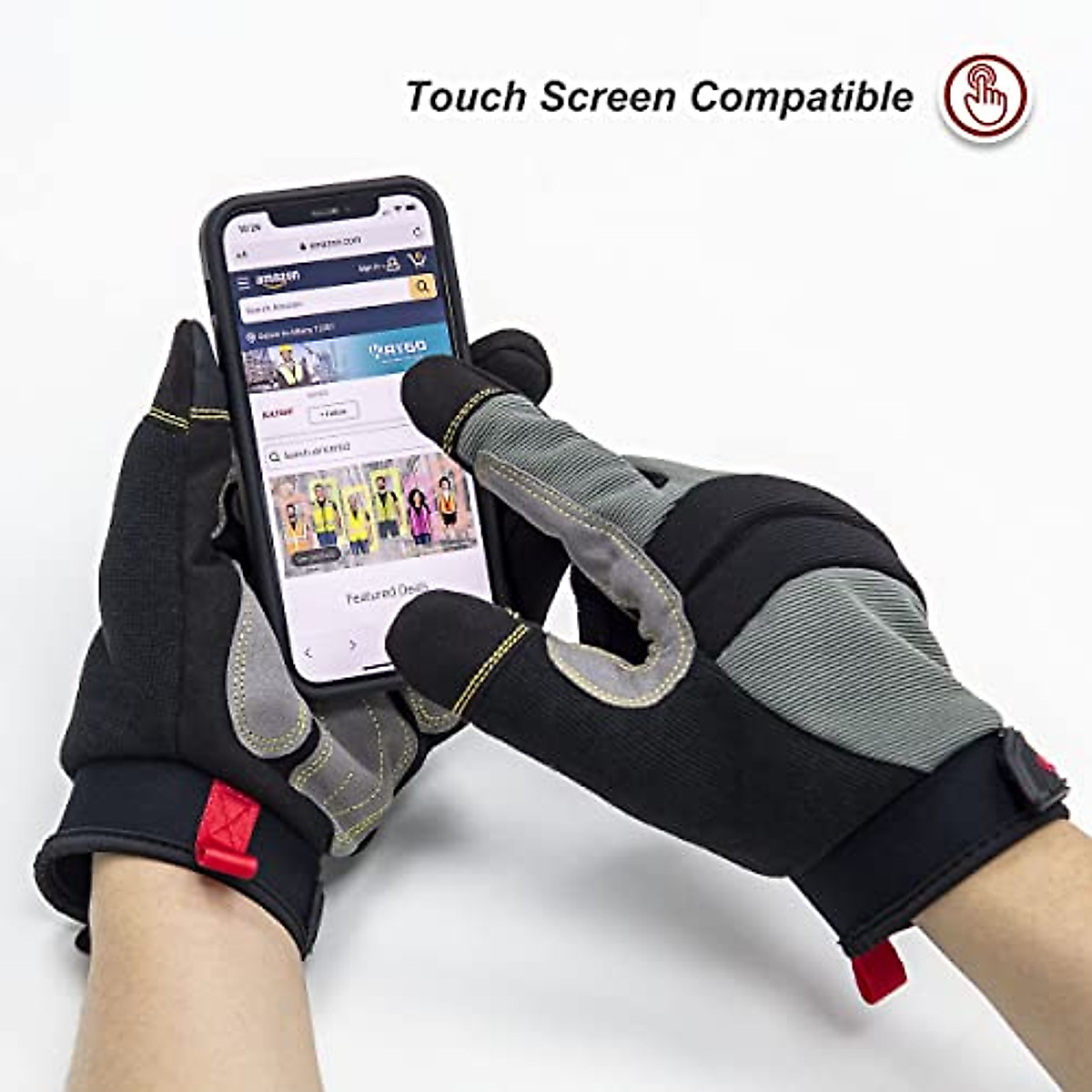 KAYGO Winter Insulated Mechanic Work Gloves KG126W,Double Lining,Improved dexterity,Excellent Grip,Heavy duty, Utility Work Gloves for cars and outdoor works (1, Large)