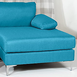 Casa Andrea Milano Modern Large Linen Fabric U-Shape Sectional Sofa, Double Extra Wide Chaise Lounge Couch