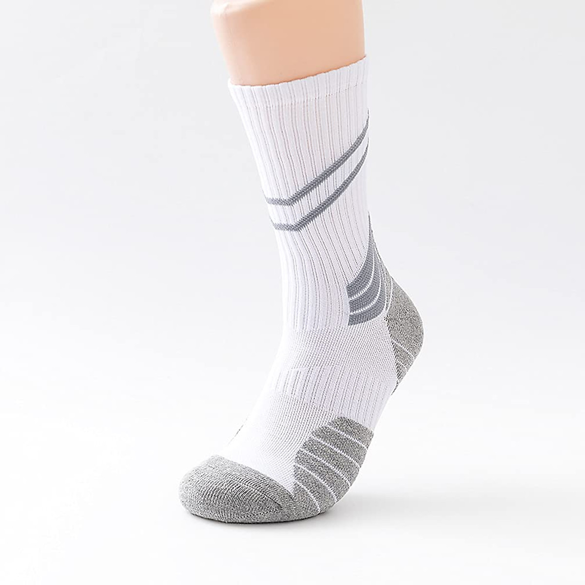 DRASEX Men's Athletic Crew Socks Performance Basketball Sock Cushioned Thick Sports Running Outdoor Socks