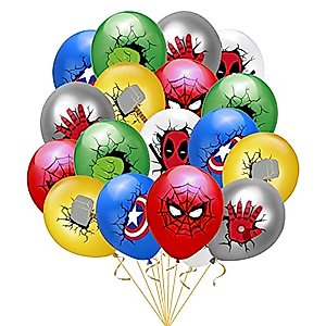 36 pcs Birthday Balloons For Superhero,Hero Theme Party Supplies Kid's Party Decorations.