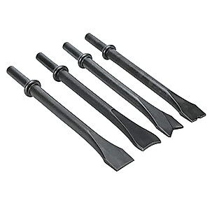 YaeTek 8 Pcs Heavy Duty Smoothing Air Hammer Pneumatic Chisel Bits Tools 0.401'' Shank Pneumatic Chisels with Spring
