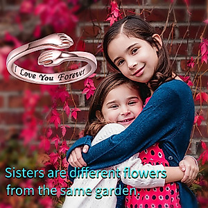 Hug Ring Sterling Silver Adjustable White Gold18K GoldRose Gold Plated Couple Hug Ring Hugging Rings for Women Mens Wedding Band Rings Wrap Around Rings Hand Ring Jewelry for Teen Girls Sizes 59