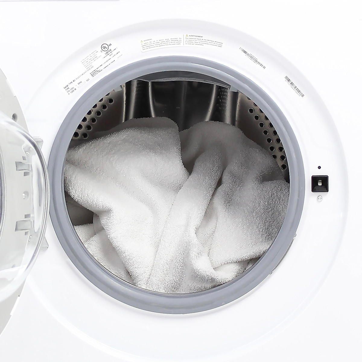 West Bend WB220FLWVW Front Load Washing Machine, Compact Washer, Stackable Option, 15 Automatic Cycles, Adjustable Water Temperatures, LED Display, and See-Through Door, 2.2 cu.ft, White