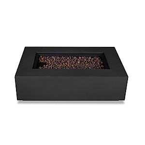 Real Flame Aegean 50" Square Propane or Natural Gas Outdoor Fire Pit Table - Stainless Steel Burners with Lid, Natural Gas Conversion Kit Included - 50,000 BTUs of Heat