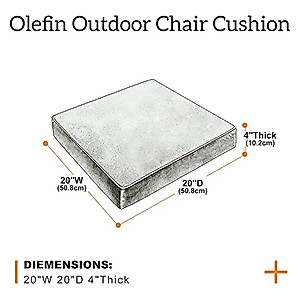 PNP FKJP 2 Pack Outdoor Chair Cushion 20" X 20" X 4", Waterproof Outdoor Seat Cushions with Non-Skid Ties, Navy (Cushion + Cover)