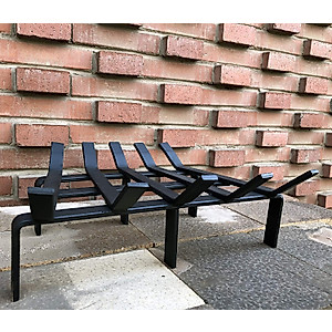 Hi-Flame HIFLAME 15 Inch Fireplace Log Grate Steel Fire Grate for Wood Burning Stove Firewood Holder, Heavy Duty Wide Iron for Indoor Chimney and Outdoor Camping Fire Pit (Black) (15 Inch)