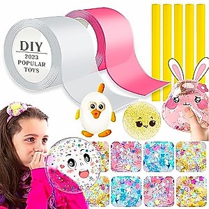 Nano Tape Bubble Kit for Kids,Nano Double Sided Adhesive Gel Grip Traceless Tape, Nano Magic Tape Bubbles,Nano Bubble Tape Toy Kit Glitter,13.5 FT × 2inch,DIY for Kids Party Favor Gifts Popular Toys