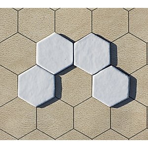 Value Pack of 24 - Dry Erase - Reusable - Blank 1" Hexagon Hex Board Game Chits Tiles Counters Markers DIY D&D