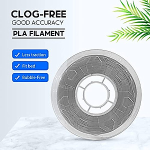 Creality PLA Filament 1.75mm, Ender Upgrade CR Series 3D Printer PLA, 1kg(2.2lbs)/Spool, Dimensional Accuracy ±0.03mm, Fit Most FDM 3D Printer(Silver PLA)