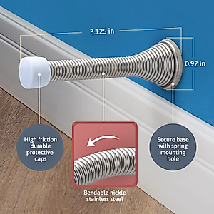 Jack N’ Drill 11-Pack Door Stopper 3 ¾-inch Heavy Duty and Flexible Door Stop to Protect Walls and Door Stops for Bottom of Door Home or Office, Easy to Install and 100% Child and Pet-Friendly