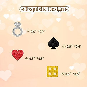 120pcs Casino Bachelorette Confetti, She Said Yes We Said Vegas Party Decor, Las Vegas Dollar Paper Scatter, Silver Glitter Lucky in Love Table Decoration, Casino Bridal Shower Party Decoration