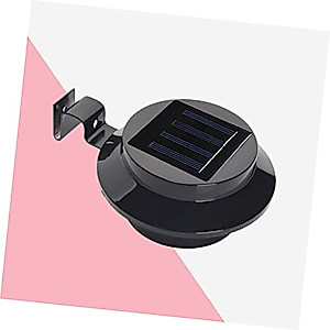 Uonlytech Outdoor Lantern 3 White Yard Gutter Lights Outdoor Post Fence Roof Lamp Warm Light Environmental Black Solar LED Wall/Cap Step Garden for Powered Led Outdoor Lights